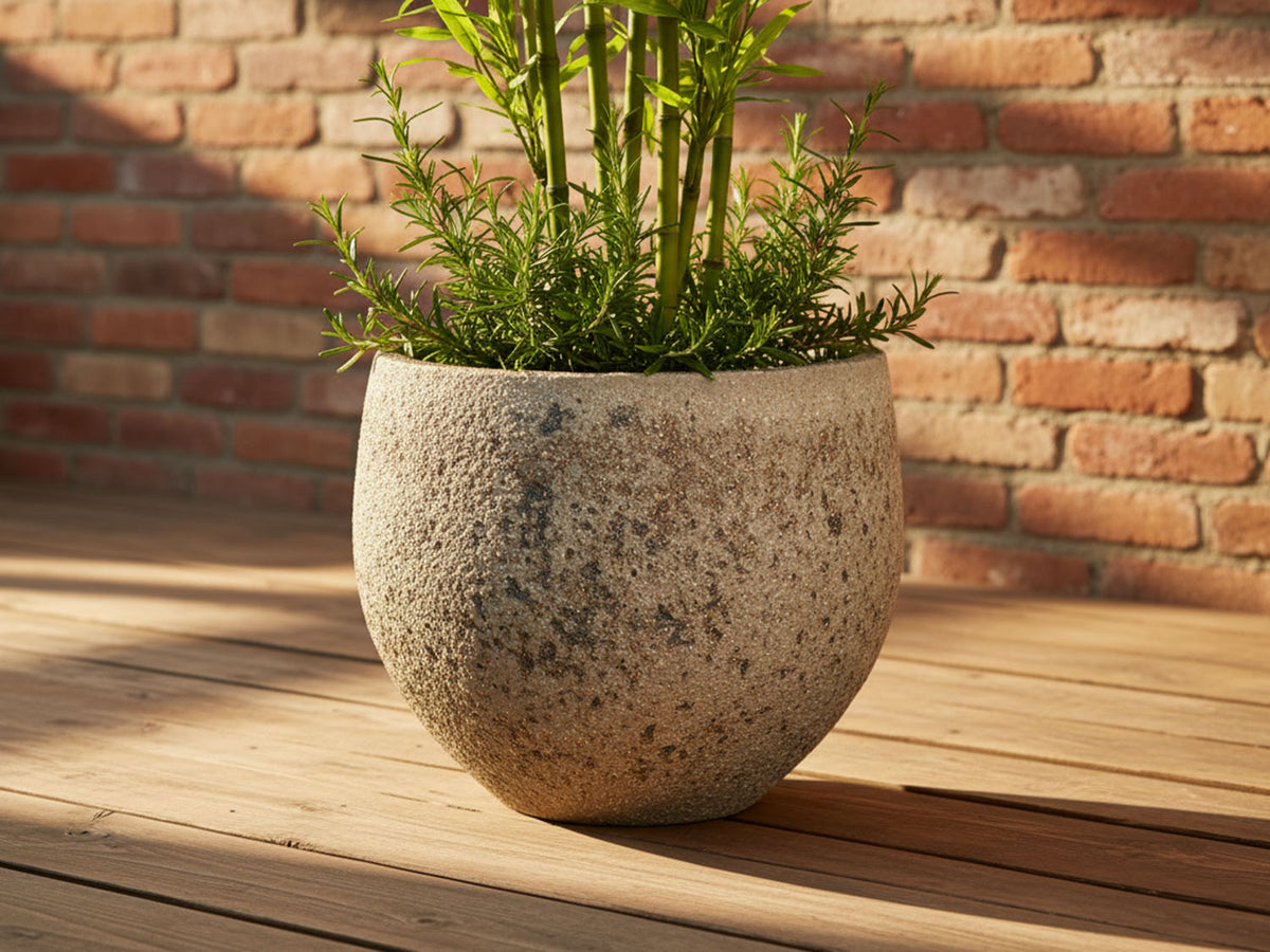 Rustic Sphere Planter | Urban Outdoor Textured Planter – PLANTATOREM