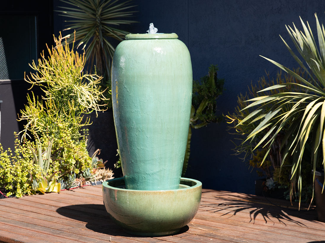 Shop Tall Jar Fountain – Modern Outdoor Water Feature | Plantatorem ...