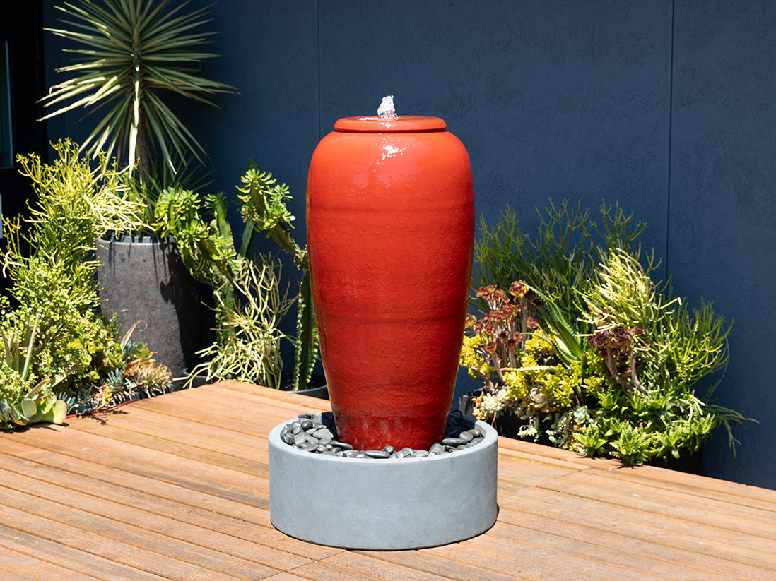 Shop Tall Jar Fountain – Modern Outdoor Water Feature | Plantatorem ...